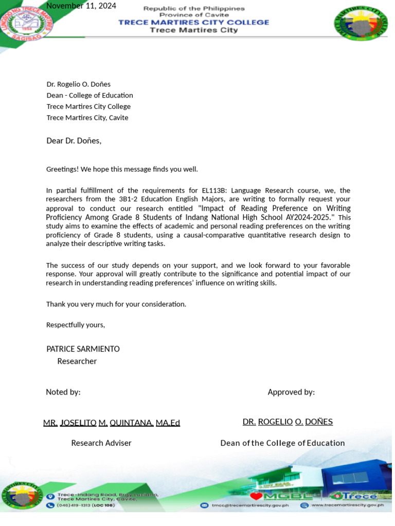 Group 1 Letter | PDF