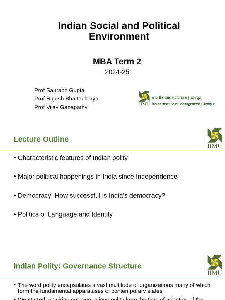 Lecture 3_ Indian Political System | PDF | Government