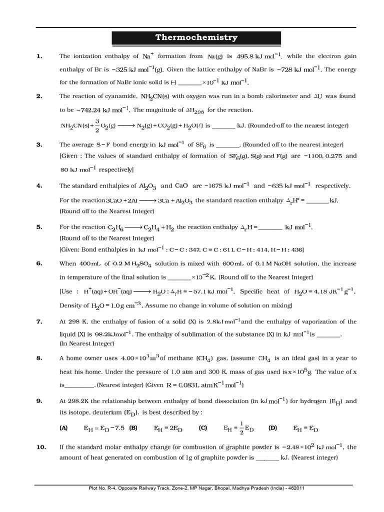 Thermo Chemistry | PDF