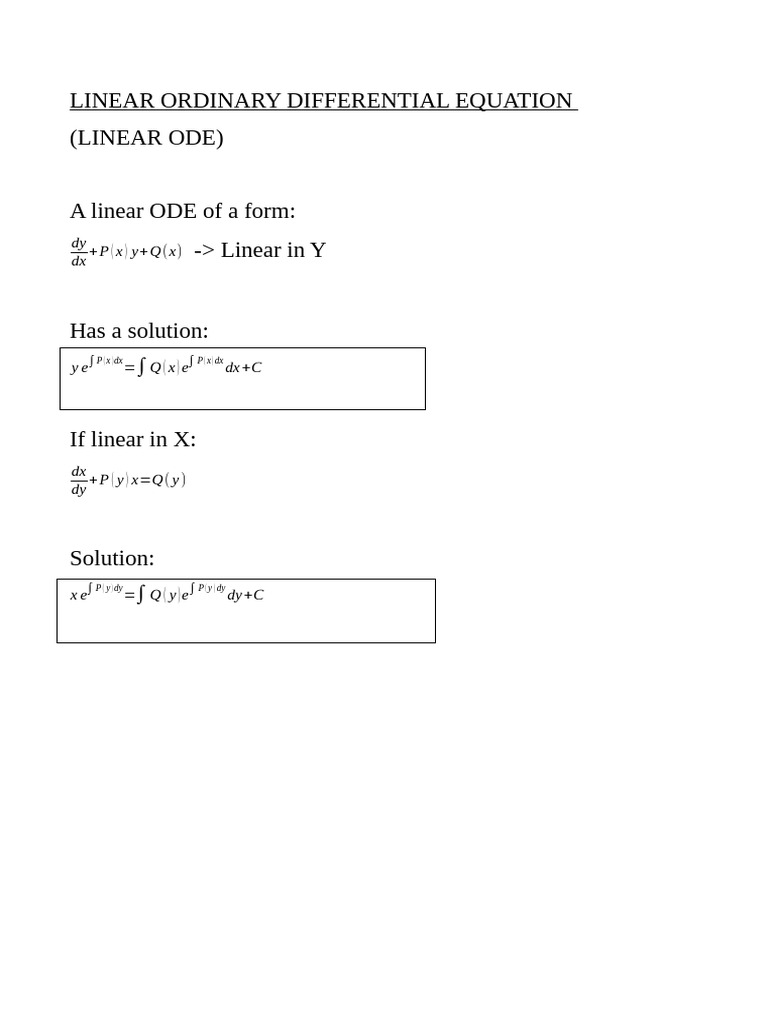 Linear ODE Solutions Explained | PDF