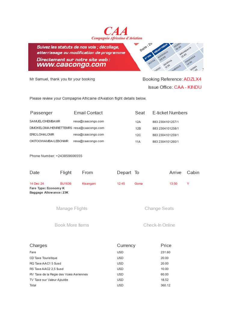 Your CAA Booking Reference ADZLX4 | PDF | Aviation