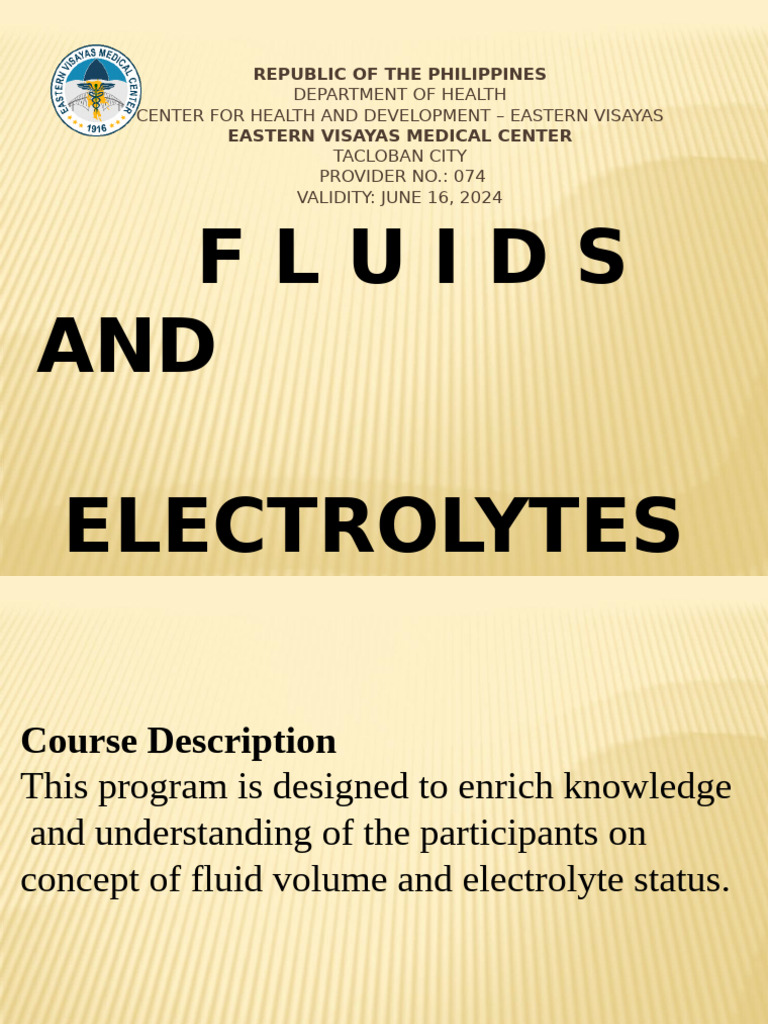 7 Fluids and Electrolytes | PDF | Dehydration | Electrolyte