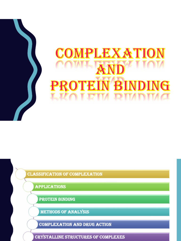 Complexation and Protein Binding | PDF | Coordination Complex | Intermolecular Force