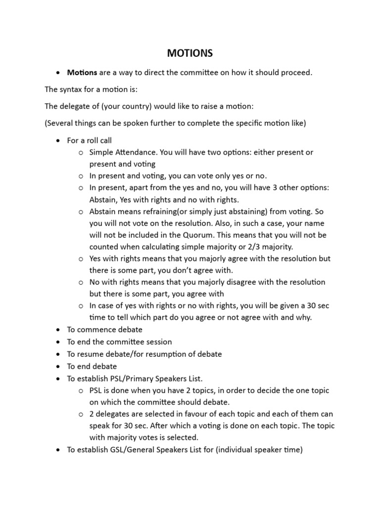 MUN Guide | PDF | Committee | United Nations