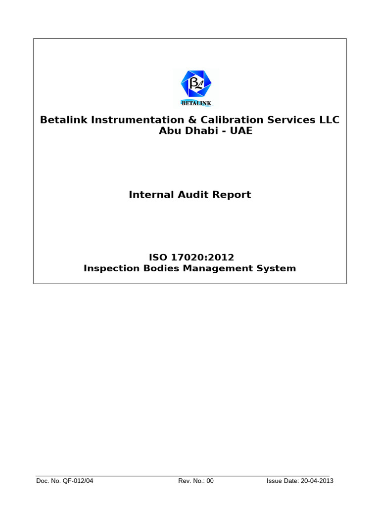 Internal Audit Report | PDF | Audit | Internal Audit