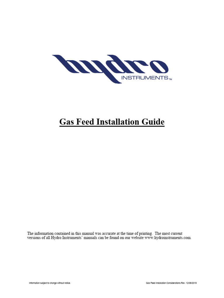 Gas Feed System Installation Guide | PDF | Pipe (Fluid Conveyance) | Leak