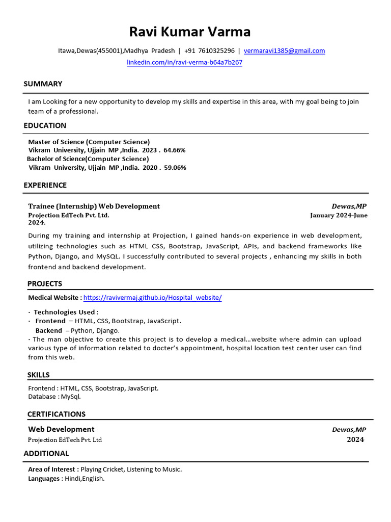 Ravi_web developer | PDF