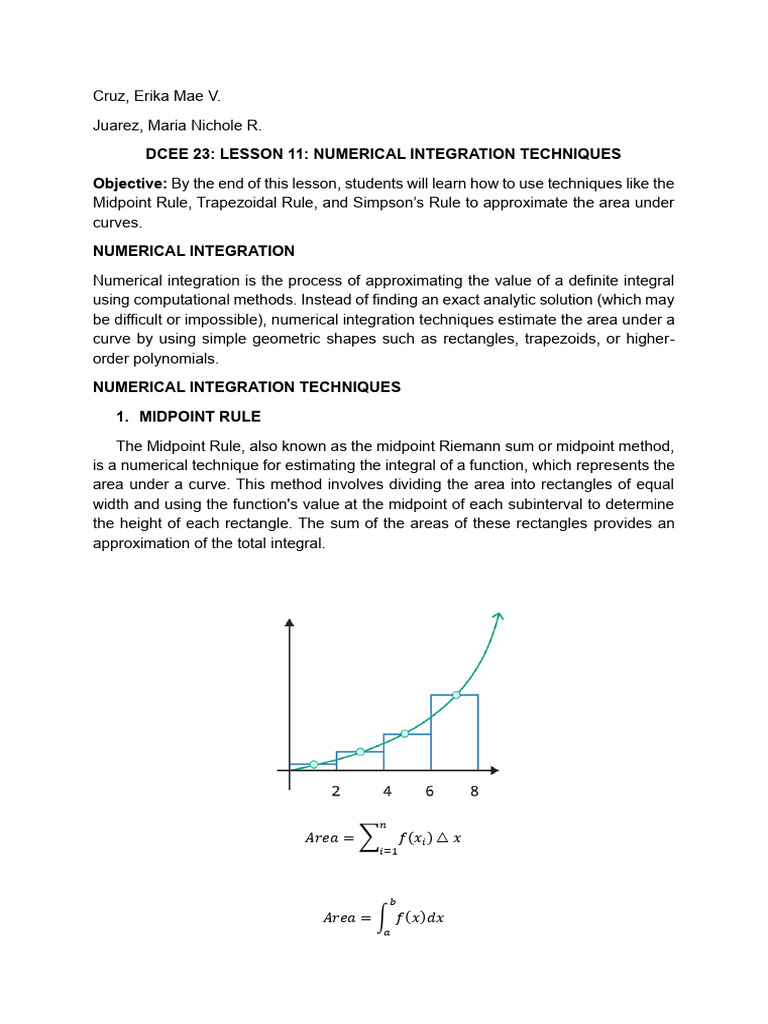 Numerical Integration for Students | PDF | Integral | Mathematical Analysis