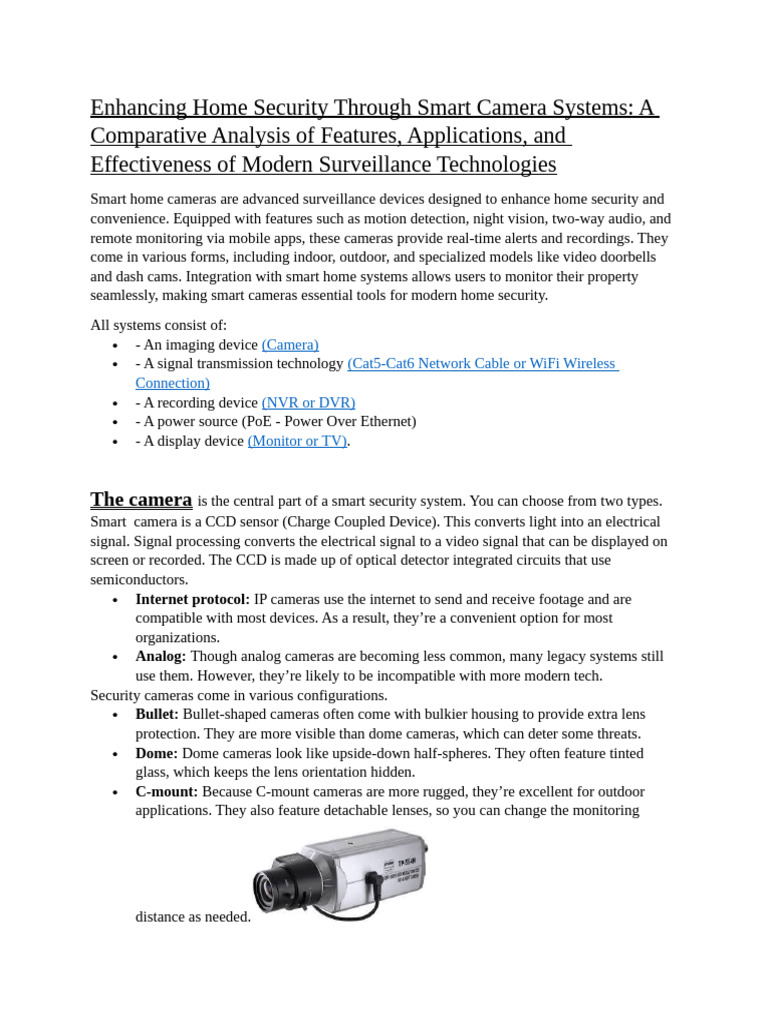 Smart Camera Systems for Home Security | PDF | Wi Fi | Camera