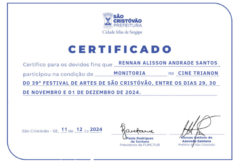 Certificado Rennan Alisson | PDF