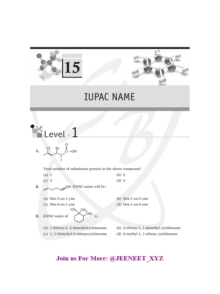 Chemistry IUPAC Naming Quiz | PDF | Organic Chemistry | Chemistry