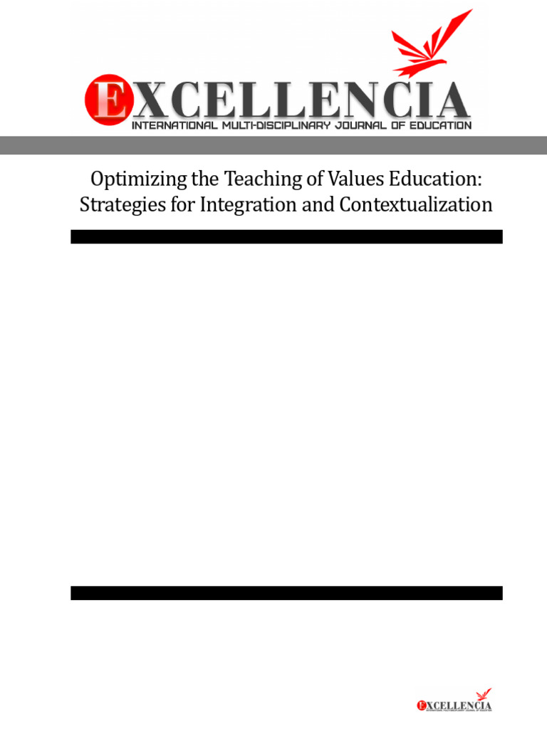 Optimizing The Teaching of Values Education Strategies For Integration and Contextualization ...