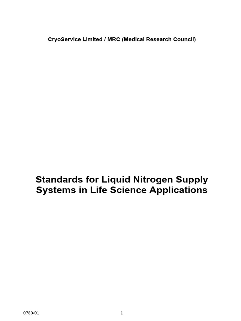 Liquid Nitrogen Safety Standards UK | PDF | Valve | Nitrogen