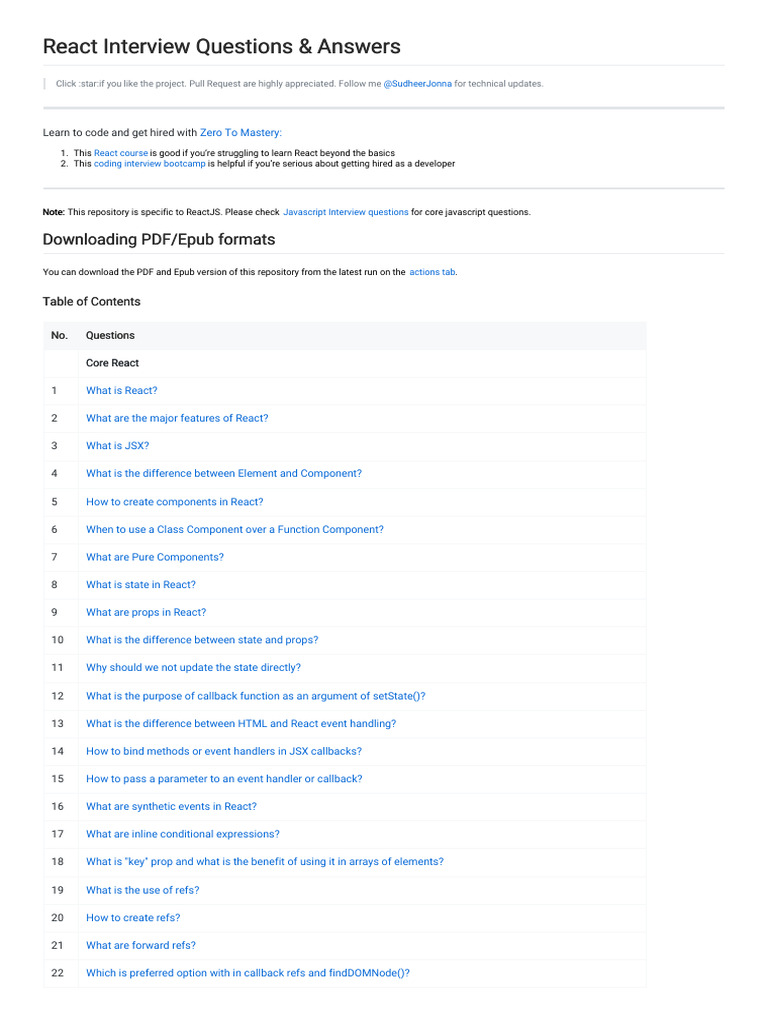 React Interview Sudheer | PDF | Java Script | Software