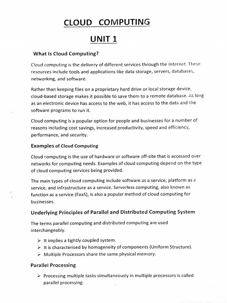 Cloud computing unit 1 | PDF | Cloud Computing | Microsoft Azure Cloud computing unit 1 | PDF | Cloud Computing | Microsoft Azure