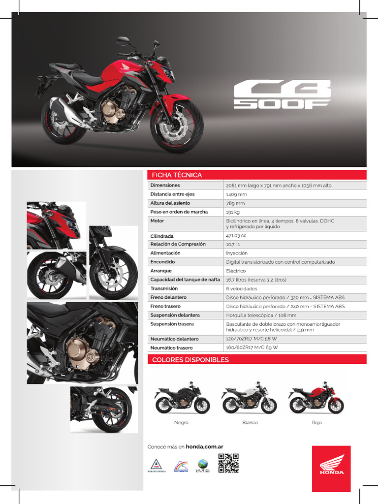 Ficha T Cnica CB500F 1 | PDF