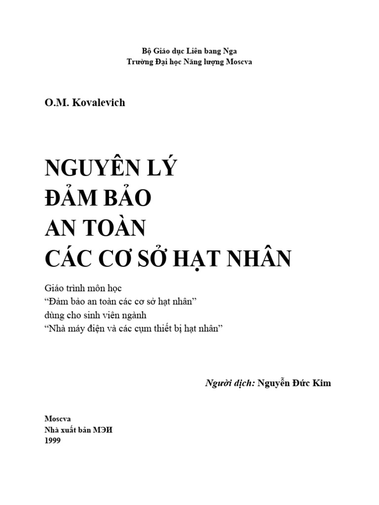 Nguyen Ly Dam Bao An Toan Cac Co So Hat Nhan | PDF