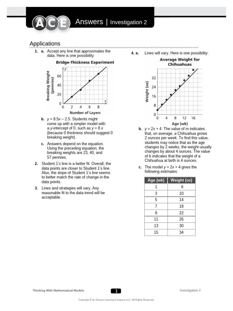 Models Inv 2 ACE ANSWERS | PDF | Applied Mathematics