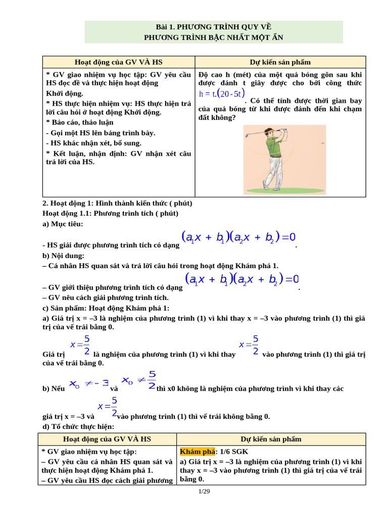 T9 CTST C1 B1 Phương trình quy về phương trình bậc nhất một ẩn | PDF