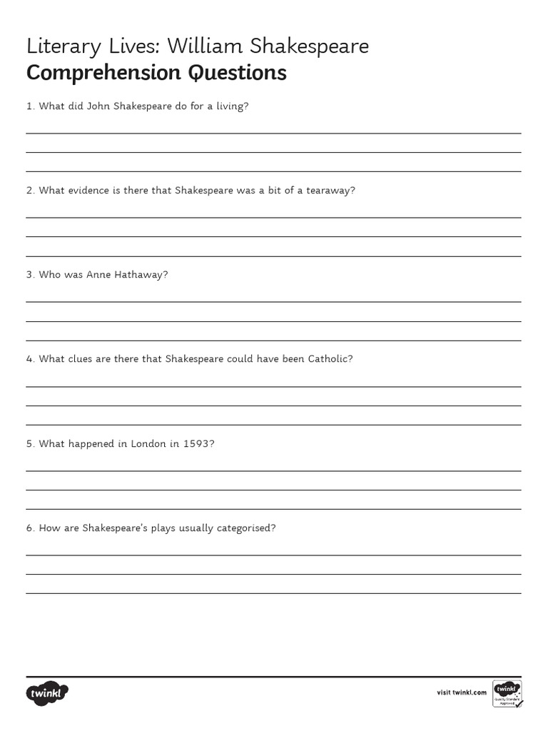 Shakespeare Study Guide | PDF | William Shakespeare