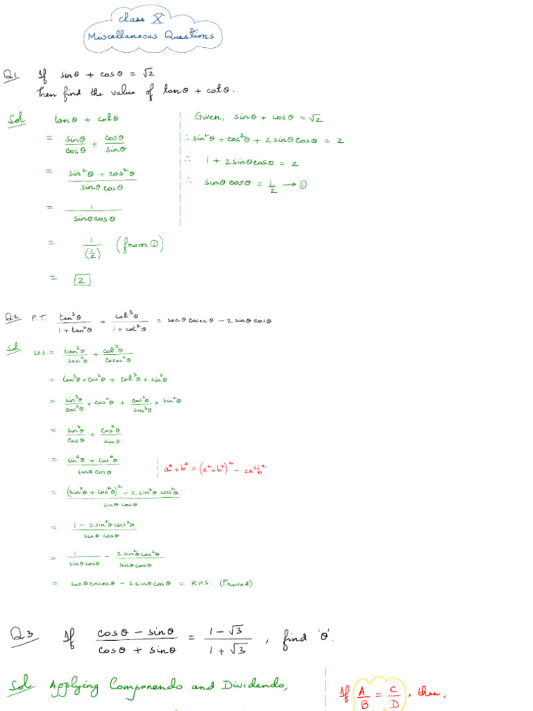 Class 10 - Miscellaneous Questions | PDF