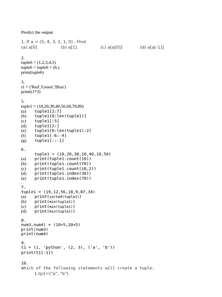 class 11 tuples | PDF | Computing | Programming Paradigms class 11 tuples | PDF | Computing | Programming Paradigms
