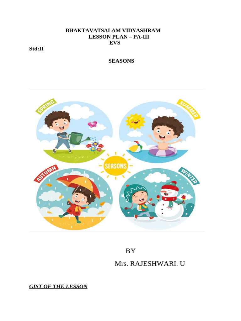 Evs Lesson Plan | PDF