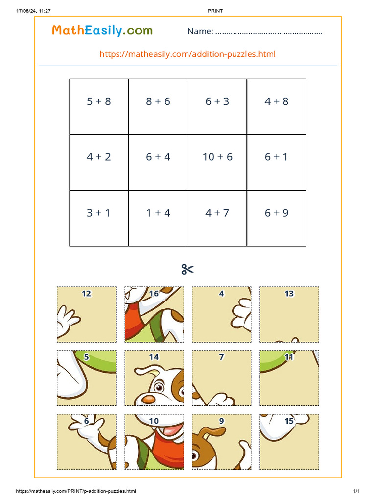 Addition Puzzles for Kids Online | PDF