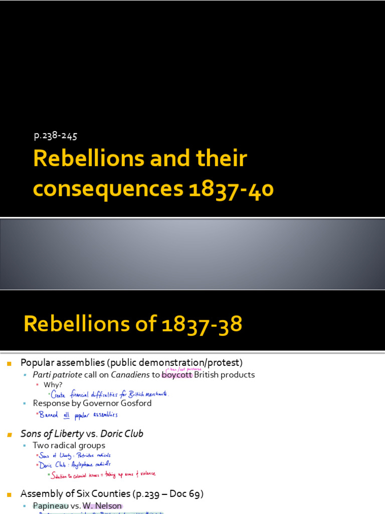 Lesson 26_ Rebellions and their consequences 1837-40 21 | PDF | Canada ...
