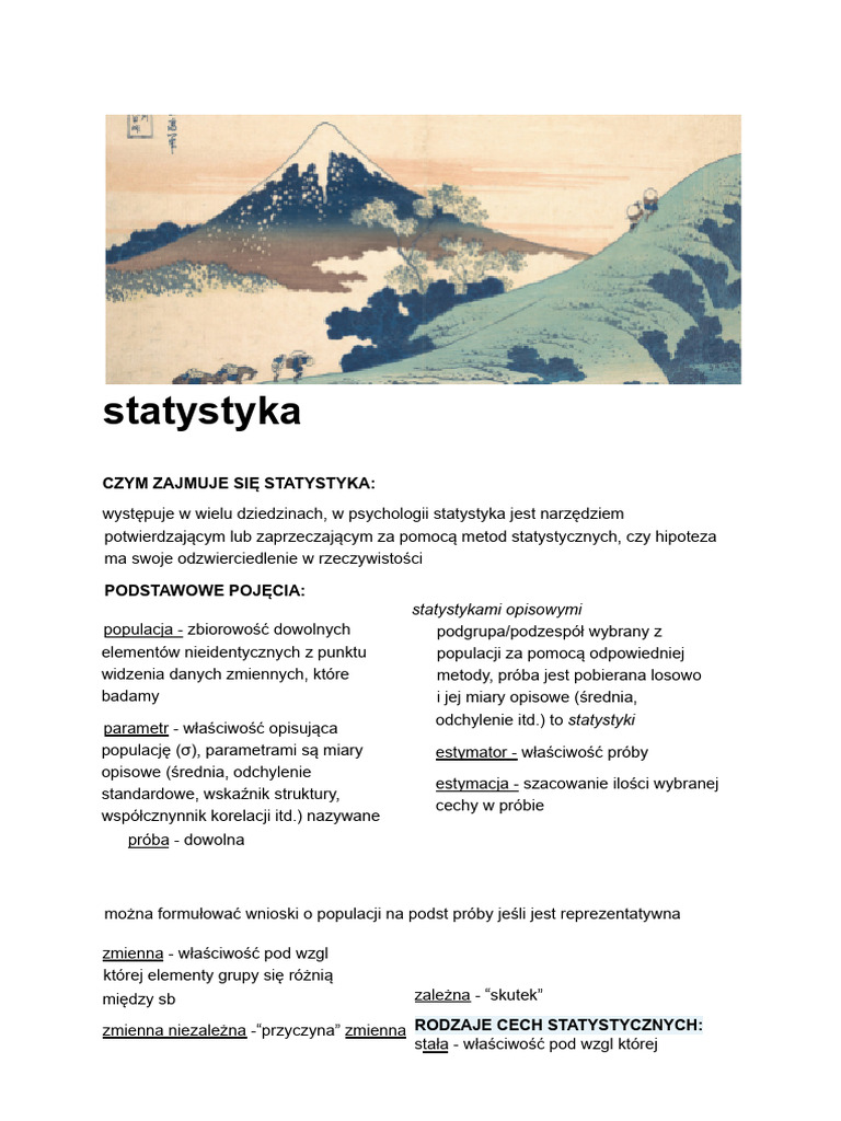 Statystyka - Notatki | PDF