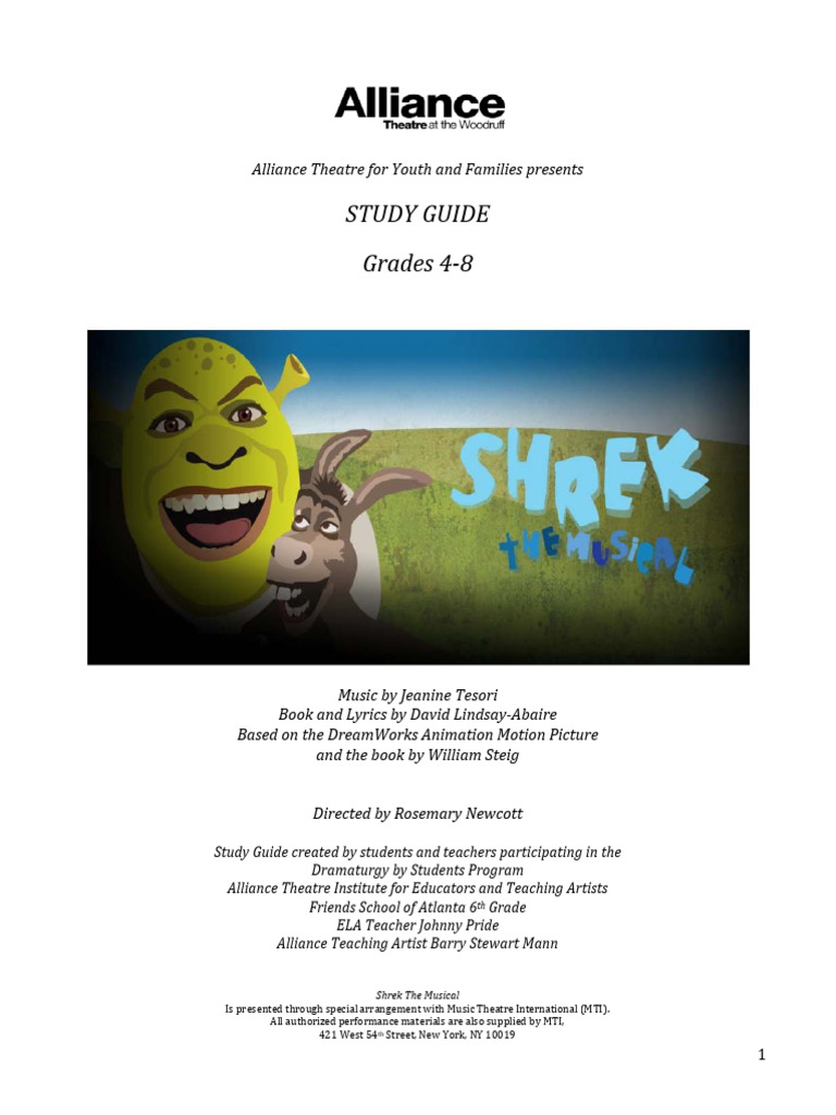 Shrek Study Guide Grades 4-8 Email | PDF