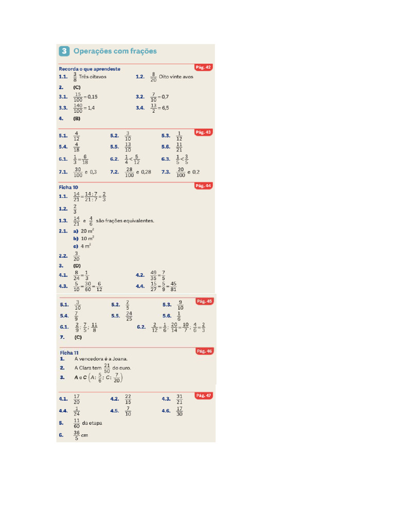 Frações Caderno de Atividades CC | PDF
