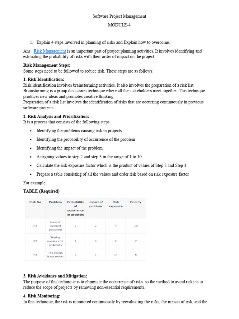 SPM_unit4 | PDF | Risk | Risk Management