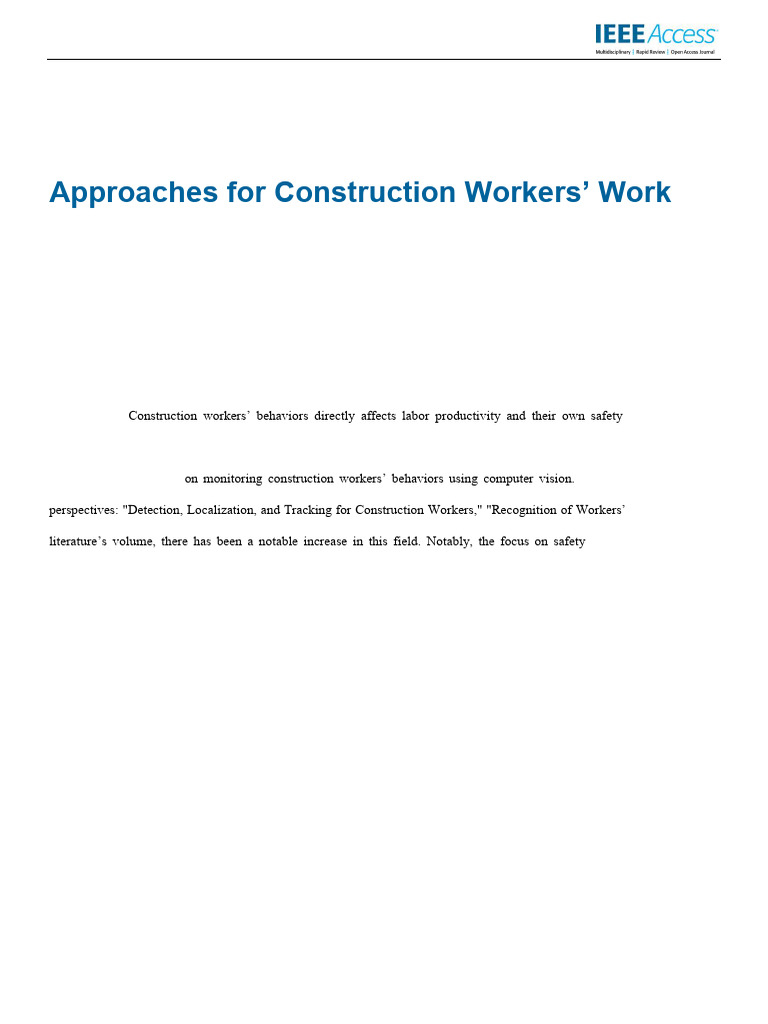 A Review of Computer Vision-Based Monitoring Appro | PDF | Computer ...