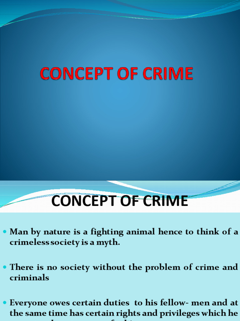2_Concept of Crime | PDF | Crimes | Crime & Violence