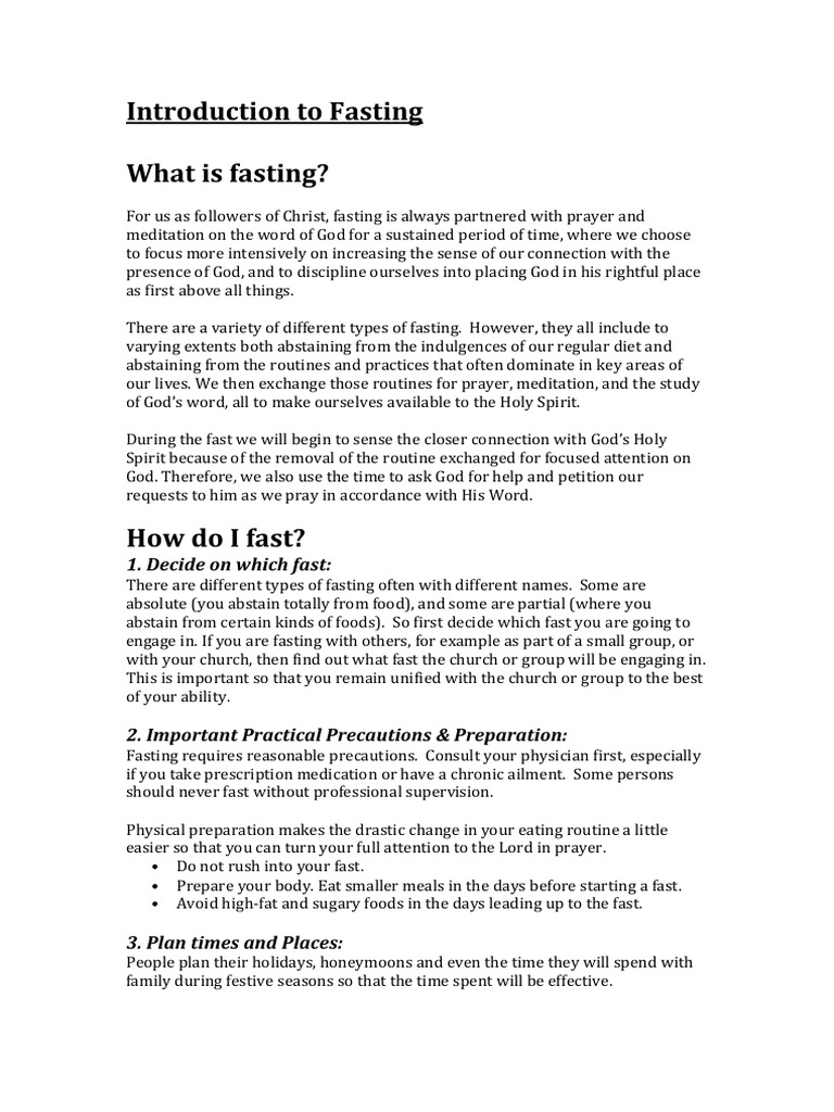 Introduction-to-Fasting 2024 1 | PDF | Prayer | Vegetables