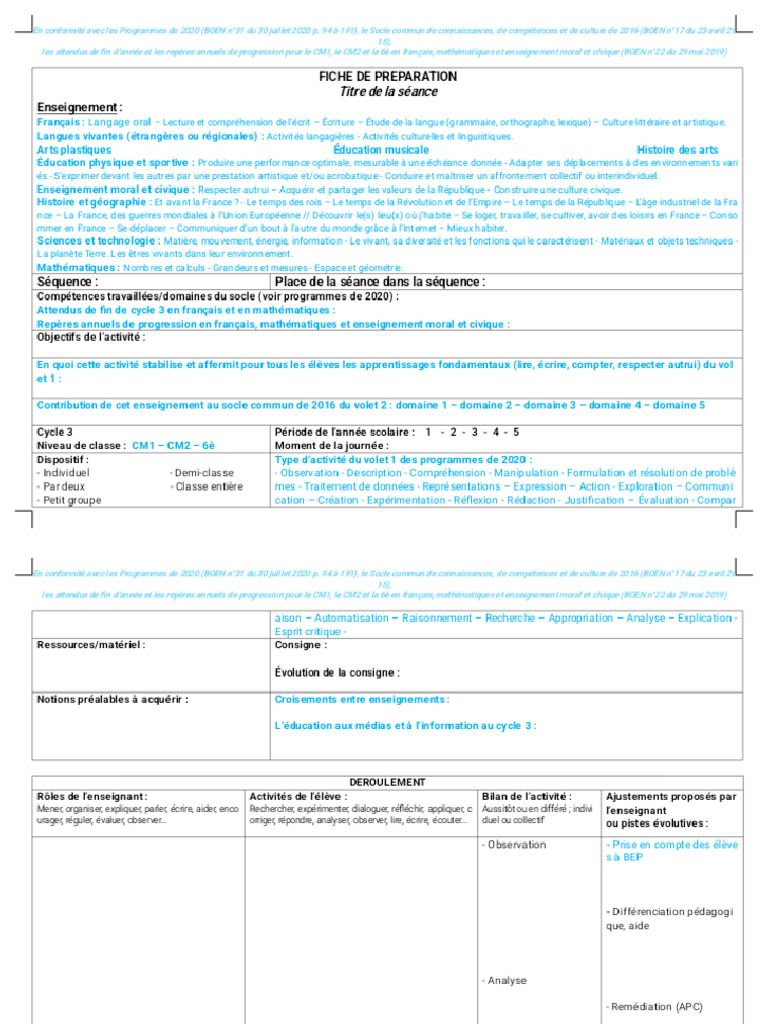 fiche-de-preparation-modele-vierge-cycle-3-nc2b06-programme-de-2020_Phoenix | PDF