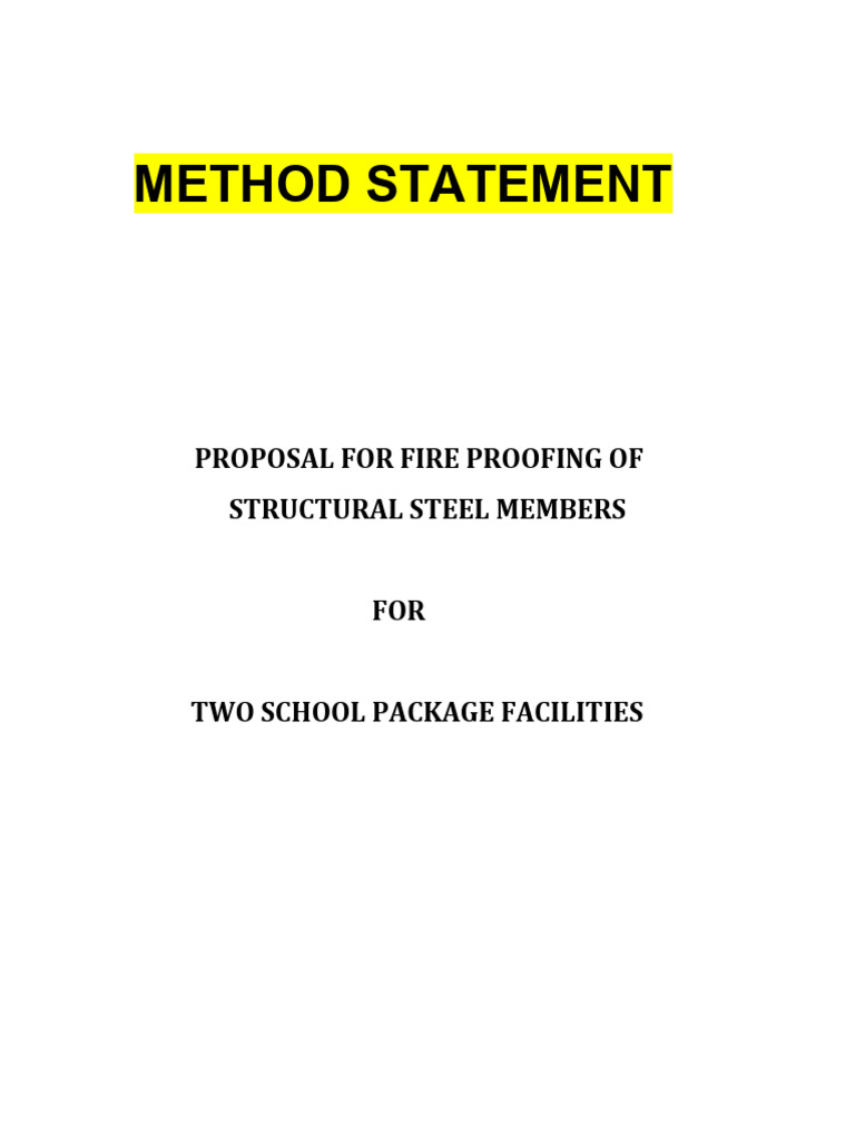 Method of Statement For Fire Proofing | PDF | Coating | Structural Steel