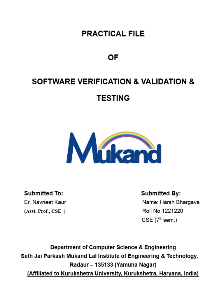 Final SVVT File | PDF | Software Development Process | Computer Science