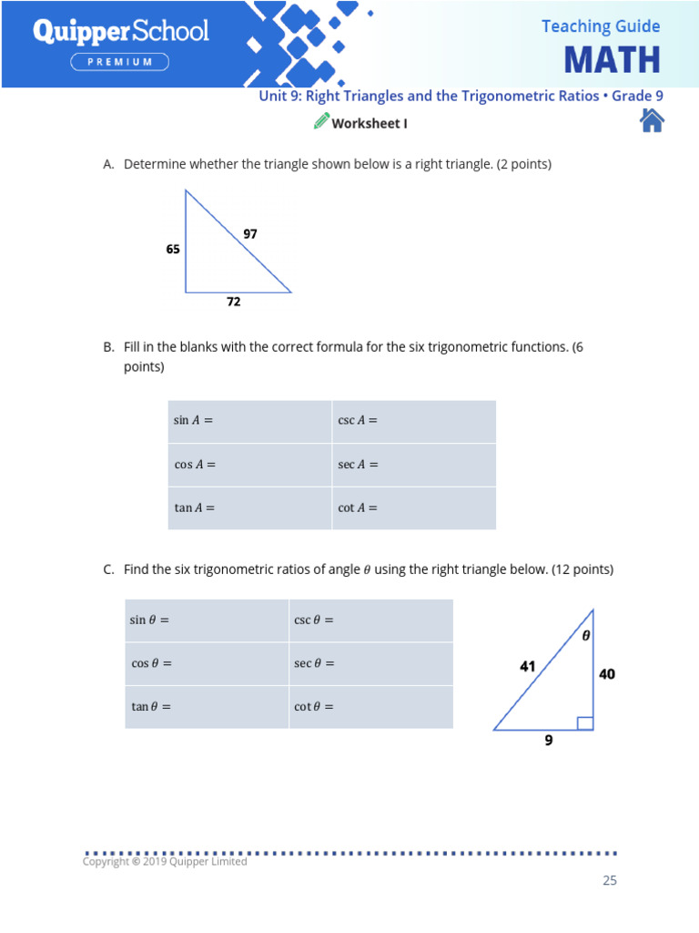 Six Trigonometric Ratios | PDF