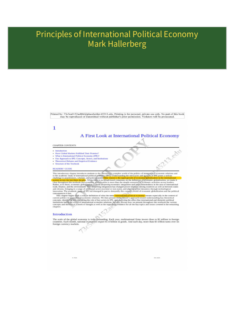 Instant ebooks textbook Principles of International Political Economy ... Instant ebooks textbook Principles of International Political Economy ...