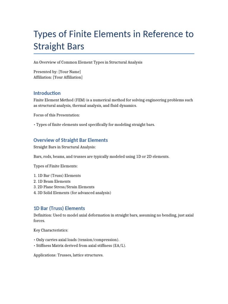 Finite_Elements_in_Straight_Bars_Presentation | PDF | Stress (Mechanics ...