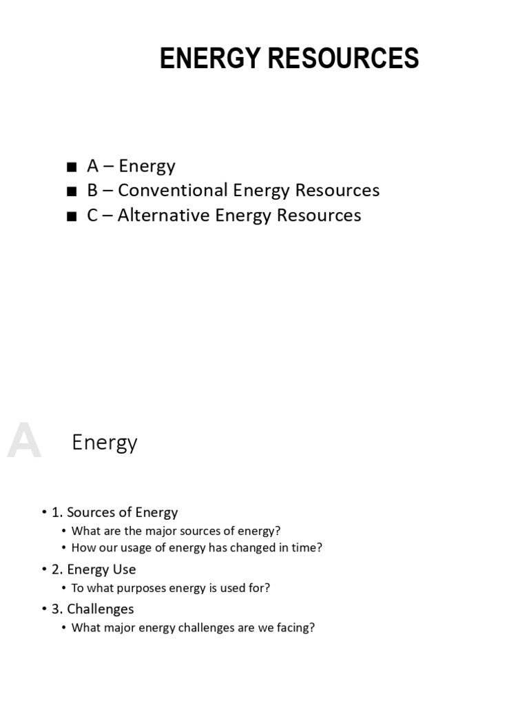 Lecture IV | PDF | Energy Development | Fuels