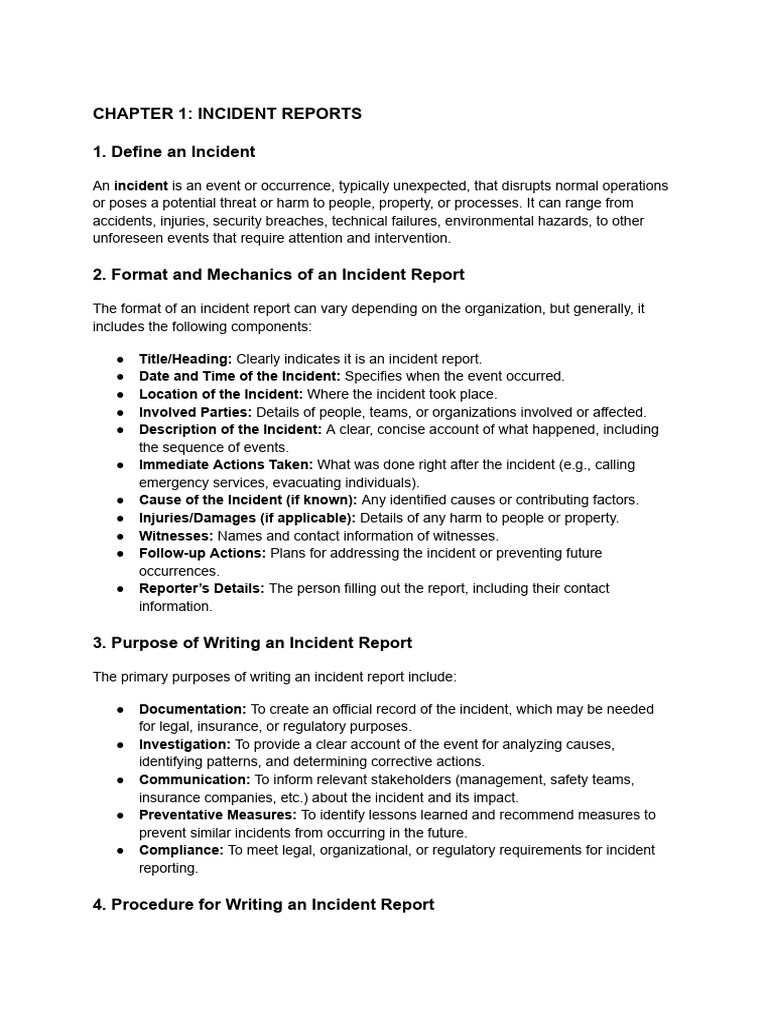 Incident Report Provided by MD - SAMEER | PDF | Information | Emergency