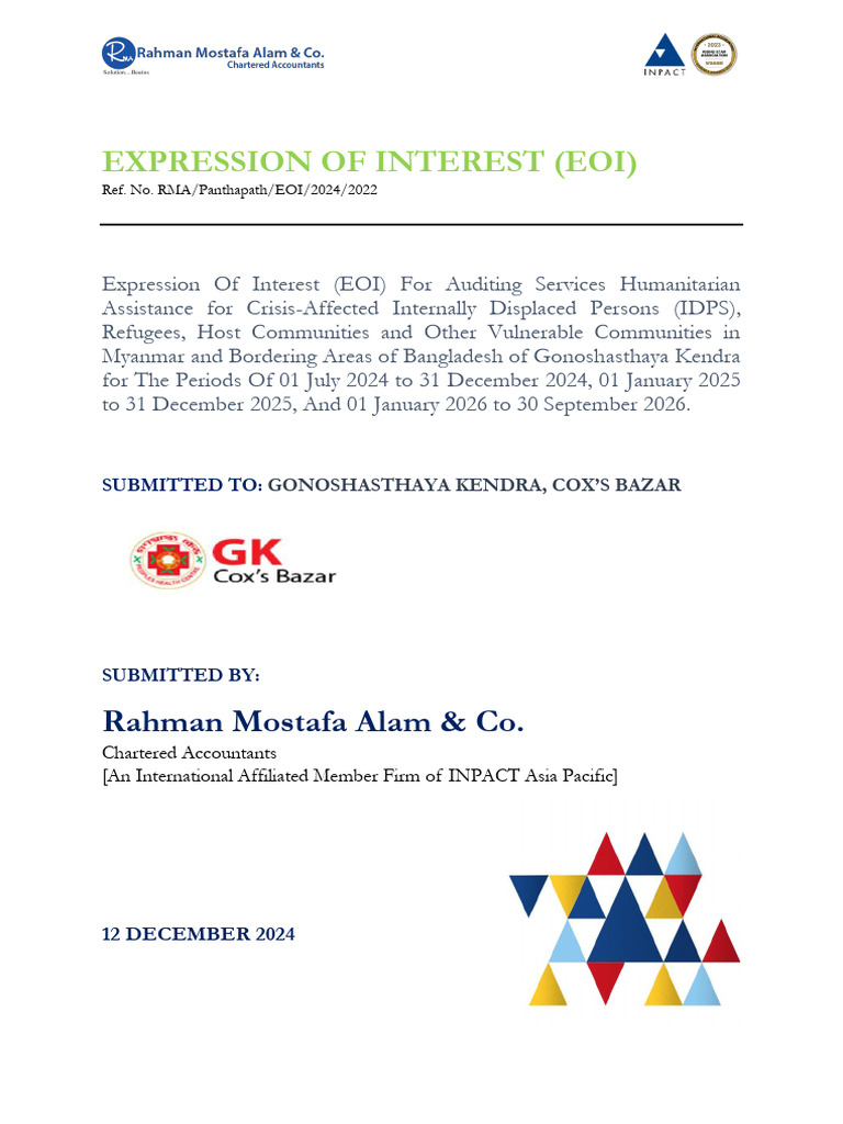 EOI to Submit GK-2024 | PDF | Auditor's Report | Internal Control