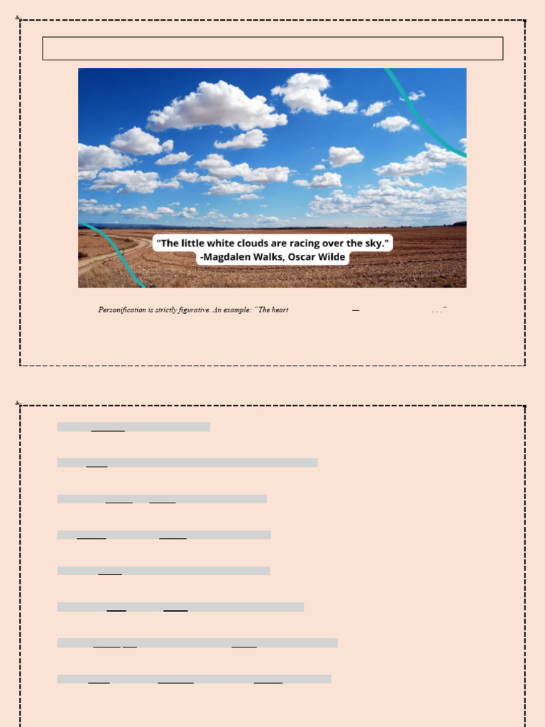 Examples of Personification | PDF | Anthropomorphism | Wound