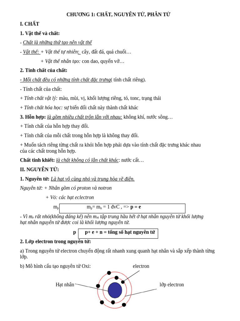 Tom Tat Kien Thuc Hoa Hoc 8 | PDF