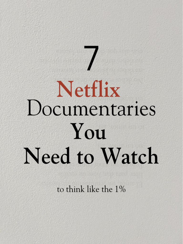Netflix Documentaries for Success | PDF