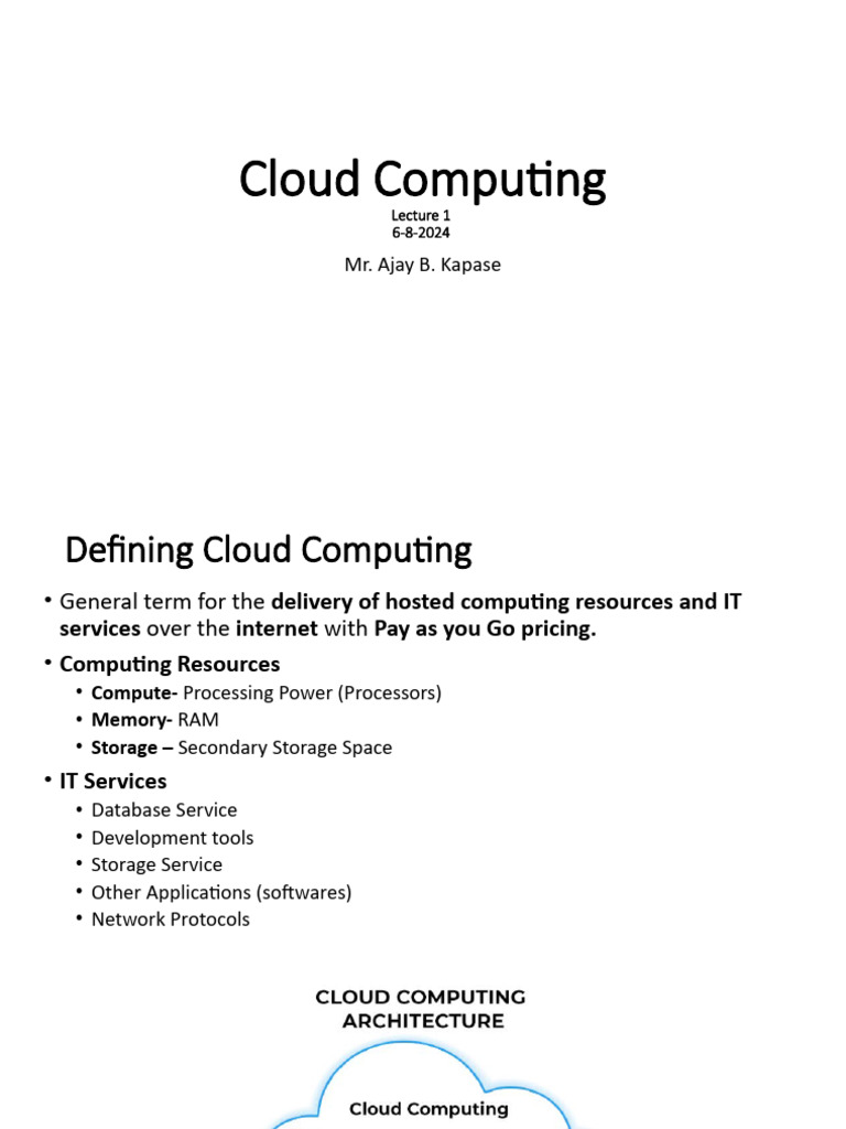 u1 a | PDF | Computer Cluster | Load Balancing (Computing)