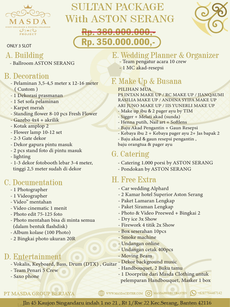 SULTAN PACKAGE X ASTON SERANG | PDF